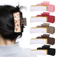 China Personalized Claw Clip Double Sided Printing Plastic Colored Blank Sublimation Hair Clip With Printable Leather Sheet for sale
