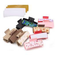 China Personalized Claw Clip Double Sided Printing Plastic Colored Blank Sublimation Hair Clip With Printable Leather Sheet for sale