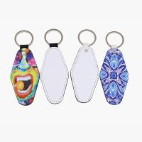 China Double Sided Printing Diamond Shape Sublimation Leather Keychain Blanks Personalised Leather Keyring for sale