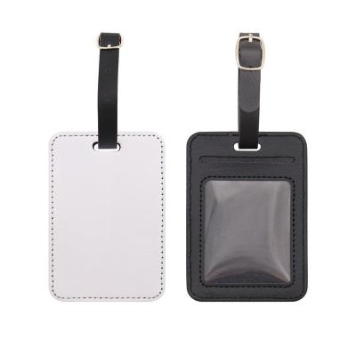 China PU Leather Sublimation Luggage Tag Blanks Custom Bag Tags for sale