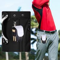 China Personalized PU Leather Golf Balls Tees Holder Sublimation Blank Golf Ball Pouch Waist Bag Storage Case for sale