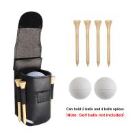 China Personalized PU Leather Golf Balls Tees Holder Sublimation Blank Golf Ball Pouch Waist Bag Storage Case for sale