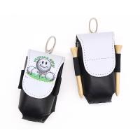 China Personalized PU Leather Golf Balls Tees Holder Sublimation Blank Golf Ball Pouch Waist Bag Storage Case for sale