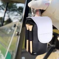 China Personalized PU Leather Golf Balls Tees Holder Sublimation Blank Golf Ball Pouch Waist Bag Storage Case for sale