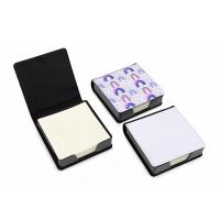 China Custom Printing Student Stationery Sticky Notes Set Sublimation Pu Leather Sticky Note Box for sale