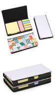 China Personalized PU Leather Memo Notepad Notebook Sticky Notes Box For Halloween Graduation Sublimation Blank Notebooks for sale
