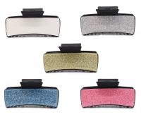 China Custom Logo PU Leather Sparkle Hair Clips For Women Personalized Fashion Hair Accessories DIY Sublimation Hair Claw Clips for sale