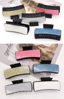 China Custom Logo PU Leather Sparkle Hair Clips For Women Personalized Fashion Hair Accessories DIY Sublimation Hair Claw Clips for sale