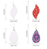 China Double-Sided Blank Leather Sublimated Earrings PU Material Earring Pendants DIY Jewelry for sale