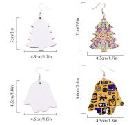 China Double-Sided Blank Leather Sublimated Earrings PU Material Earring Pendants DIY Jewelry for sale