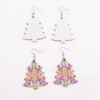 China Double-Sided Blank Leather Sublimated Earrings PU Material Earring Pendants DIY Jewelry for sale