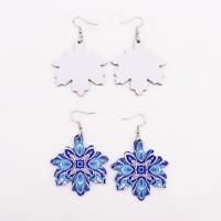 China Double-Sided Blank Leather Sublimated Earrings PU Material Earring Pendants DIY Jewelry for sale