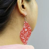 China Double-Sided Blank Leather Sublimated Earrings PU Material Earring Pendants DIY Jewelry for sale