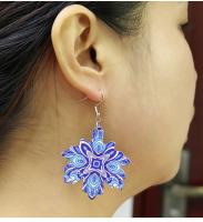 China Double-Sided Blank Leather Sublimated Earrings PU Material Earring Pendants DIY Jewelry for sale