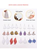China Double-Sided Blank Leather Sublimated Earrings PU Material Earring Pendants DIY Jewelry for sale