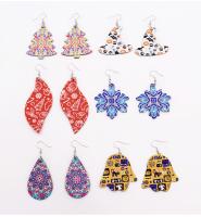 China Double-Sided Blank Leather Sublimated Earrings PU Material Earring Pendants DIY Jewelry for sale