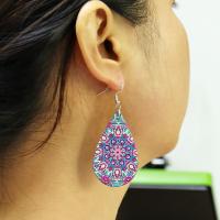 China Double-Sided Blank Leather Sublimated Earrings PU Material Earring Pendants DIY Jewelry for sale