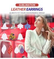 China Double-Sided Blank Leather Sublimated Earrings PU Material Earring Pendants DIY Jewelry for sale