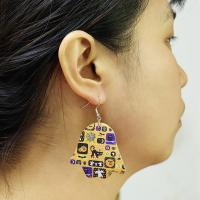 China Double-Sided Blank Leather Sublimated Earrings PU Material Earring Pendants DIY Jewelry for sale