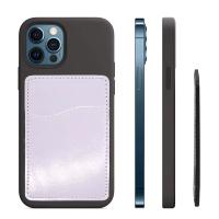 China Custom Logo Photo Pu Leather Magnetic Sublimation Phone Card Holder PU Card Case Blank Adhesive Card Sticker For Mobile Phones for sale