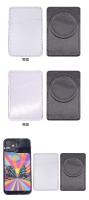 China Custom Logo Photo Pu Leather Magnetic Sublimation Phone Card Holder PU Card Case Blank Adhesive Card Sticker For Mobile Phones for sale