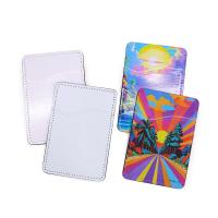 China Custom Logo Photo Pu Leather Magnetic Sublimation Phone Card Holder PU Card Case Blank Adhesive Card Sticker For Mobile Phones for sale