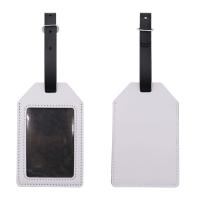 China Double-Sided Slim Rectangle PU Leather Sublimation Luggage Tag Blanks Bag Tags for sale