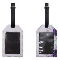 China Double-Sided Slim Rectangle PU Leather Sublimation Luggage Tag Blanks Bag Tags for sale