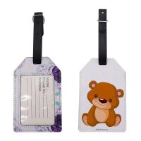China Double-Sided Slim Rectangle PU Leather Sublimation Luggage Tag Blanks Bag Tags for sale
