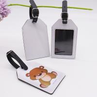 China Double-Sided Slim Rectangle PU Leather Sublimation Luggage Tag Blanks Bag Tags for sale