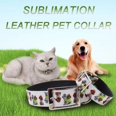 China PU Leather Sublimation Dog Collar Blanks With Adjustable Quick Release Buckle For Puppy Personalized Pet Collar for sale