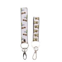 China Sublimation Blank PU Leather Wristlet Keychain Custom Wrist Lanyards for sale