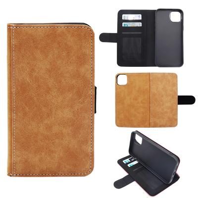 China Iphone colored Leather Sublimation Flip Phone Case Custom Cell Phone Case for sale