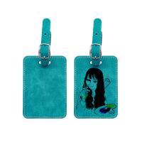 China Double Sided Blank Colored Sublimation Leather Luggage Tag Personalized for sale