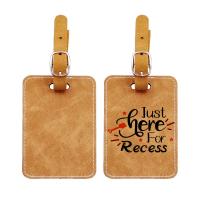 China Double Sided Blank Colored Sublimation Leather Luggage Tag Personalized for sale
