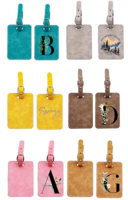 China Double Sided Blank Colored Sublimation Leather Luggage Tag Personalized for sale