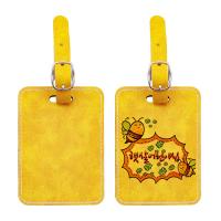 China Double Sided Blank Colored Sublimation Leather Luggage Tag Personalized for sale