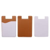 China Custom Design Adhesive Phone Wallet PU Leather Sublimation Blank ID Card Holder for sale