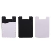 China Custom Design Adhesive Phone Wallet PU Leather Sublimation Blank ID Card Holder for sale