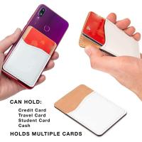 China Custom Design Adhesive Phone Wallet PU Leather Sublimation Blank ID Card Holder for sale
