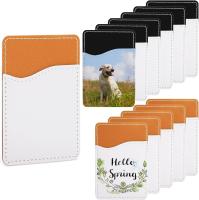 China Custom Design Adhesive Phone Wallet PU Leather Sublimation Blank ID Card Holder for sale