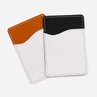 China Custom Design Adhesive Phone Wallet PU Leather Sublimation Blank ID Card Holder for sale
