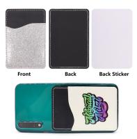 China Custom Leather Sparkle Sublimation Phone Card Holder for sale