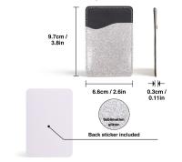 China Custom Leather Sparkle Sublimation Phone Card Holder for sale
