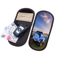 China Customized Durable PU Leather Signal Blocking Pouch Faraday Bag Sublimation RFID Protective Bag For Phones Cards And Keys for sale
