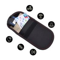 China Customized Durable PU Leather Signal Blocking Pouch Faraday Bag Sublimation RFID Protective Bag For Phones Cards And Keys for sale