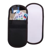 China Customized Durable PU Leather Signal Blocking Pouch Faraday Bag Sublimation RFID Protective Bag For Phones Cards And Keys for sale