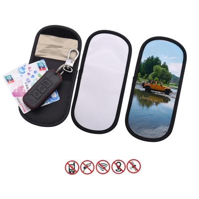 China Customized Durable PU Leather Signal Blocking Pouch Faraday Bag Sublimation RFID Protective Bag For Phones Cards And Keys for sale