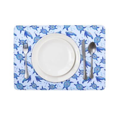 China Custom Rectangular Pu Leather Sublimation Blank Placemat for sale