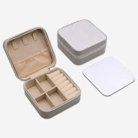 China Custom Small Luxury Zipper Leather Portable Sublimation Storage Jewelry Travel Box For Necklace Earring Ring for sale